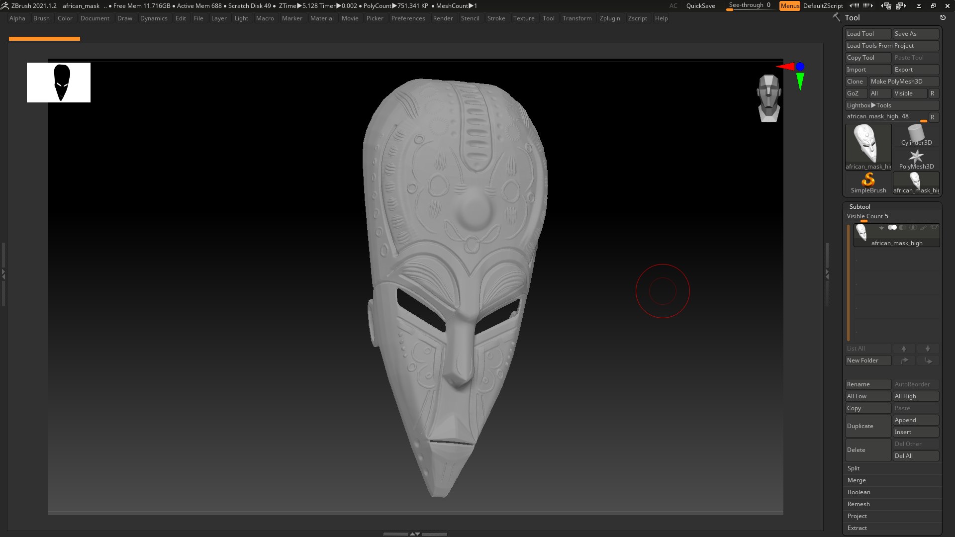 3D African Mask - TurboSquid 1772473
