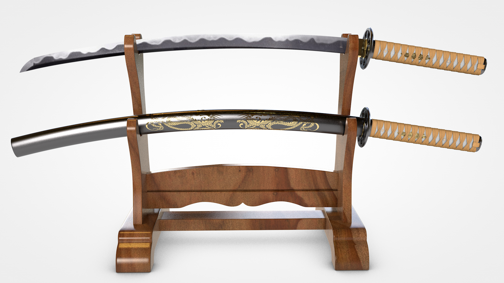 Katanas stand 3D model - TurboSquid 1691300