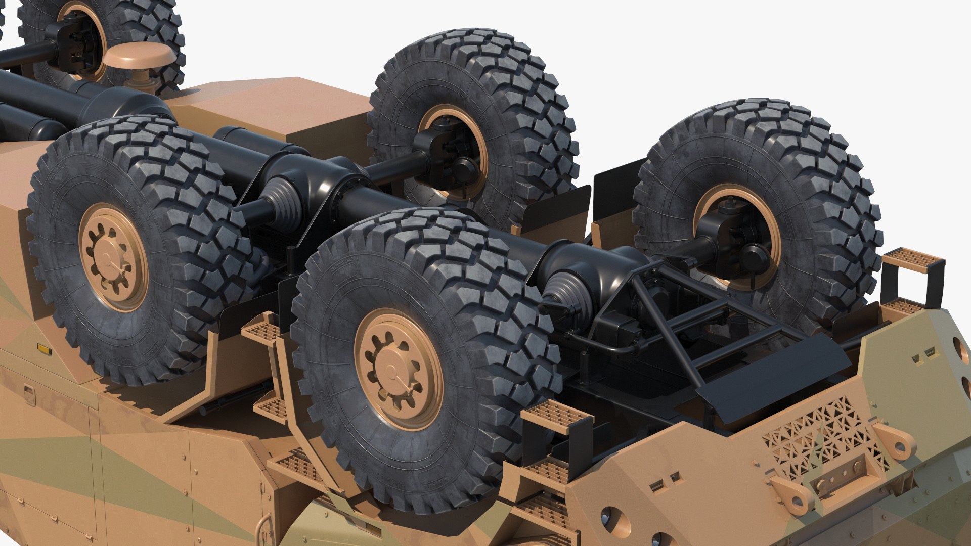 Wheeled Armored Howitzer In Desert Camouflage Model - TurboSquid 2296405