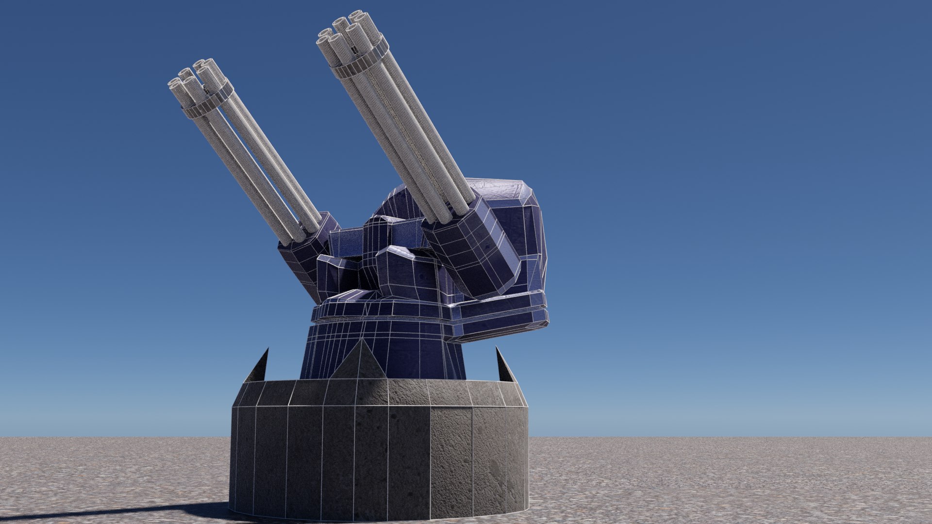Dual Gatling Turret 3D Model - TurboSquid 1647304