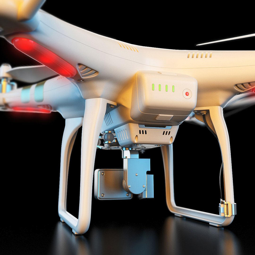 3d model dji phantom 3 quadrocopter