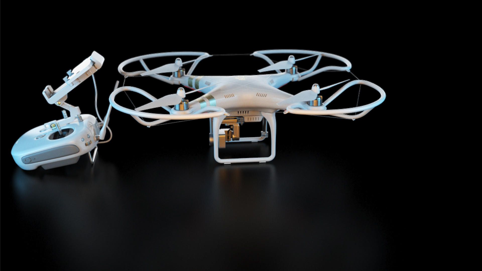 3d model dji phantom 3 quadrocopter