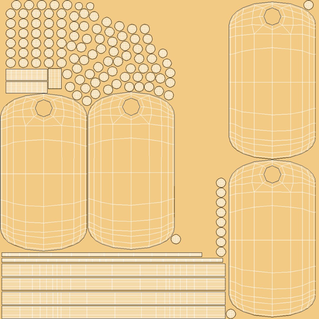 3D Model Gold Dog Tags With Chain - TurboSquid 2229239