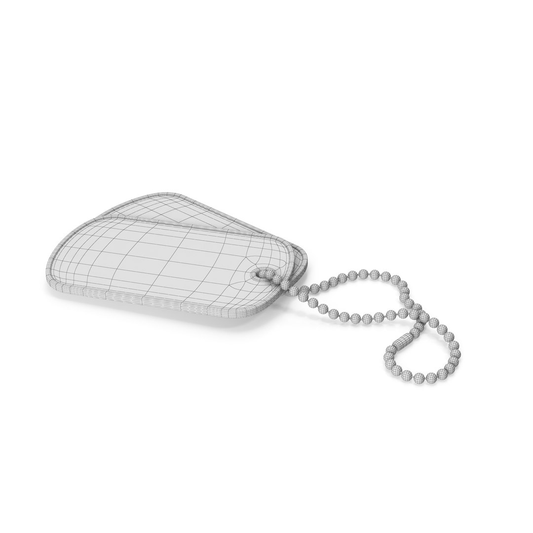 3D Model Gold Dog Tags With Chain - TurboSquid 2229239