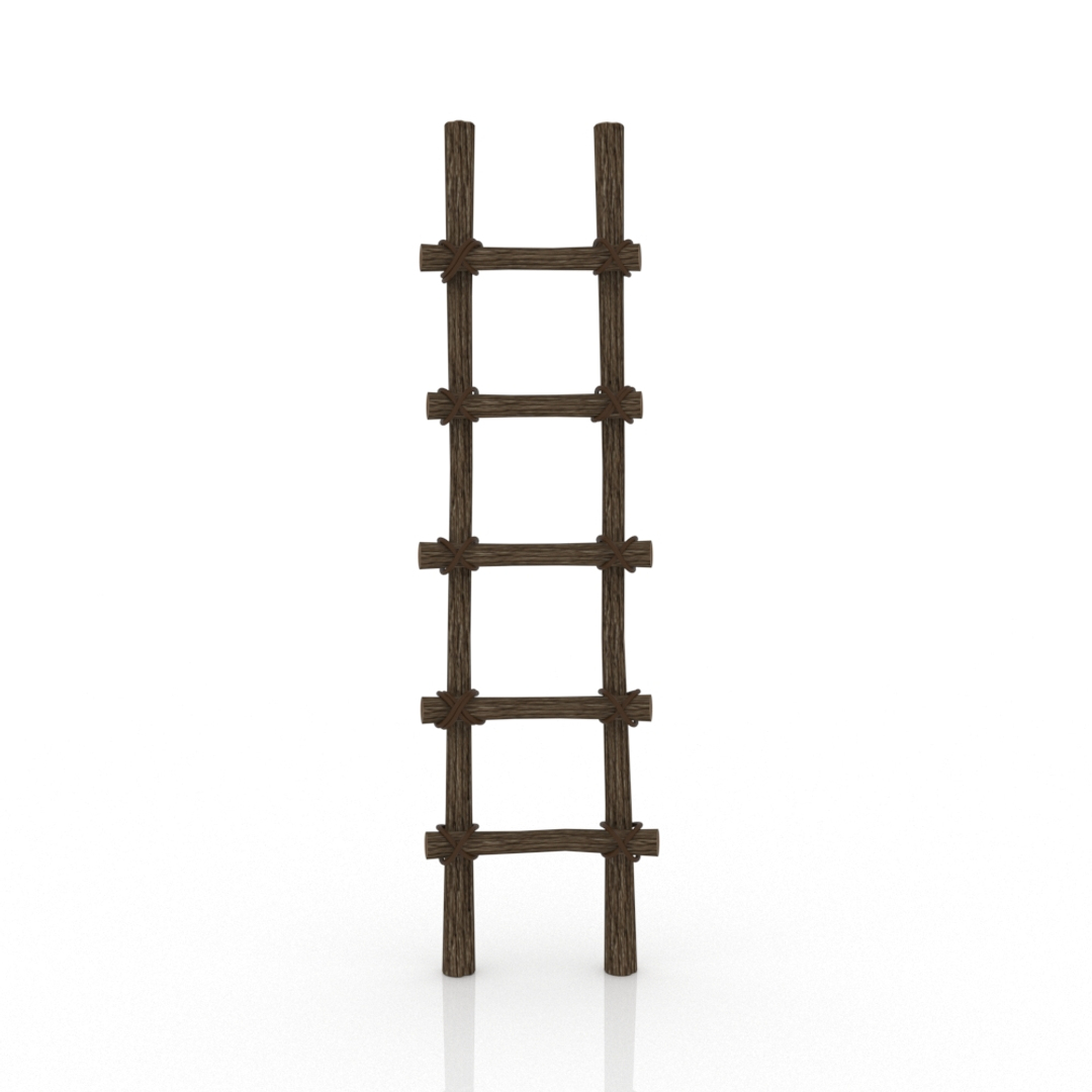3D Model Cartoon Wood Ladder - TurboSquid 1499154