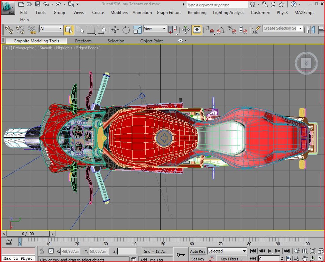 Maya Ducati 916 Iray Rendering