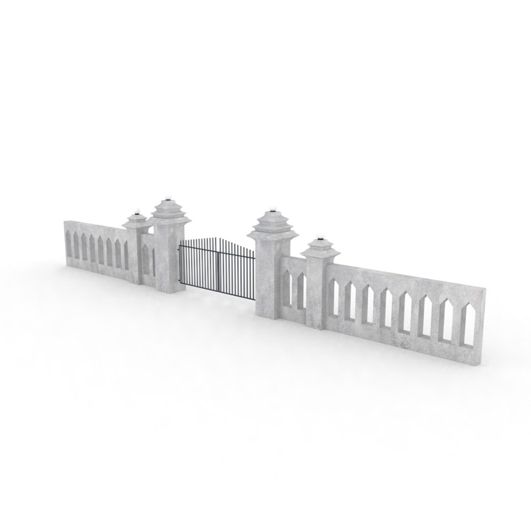 Elegant Temple-Inspired Gate Fence Low Poly 3D Model Model - TurboSquid ...