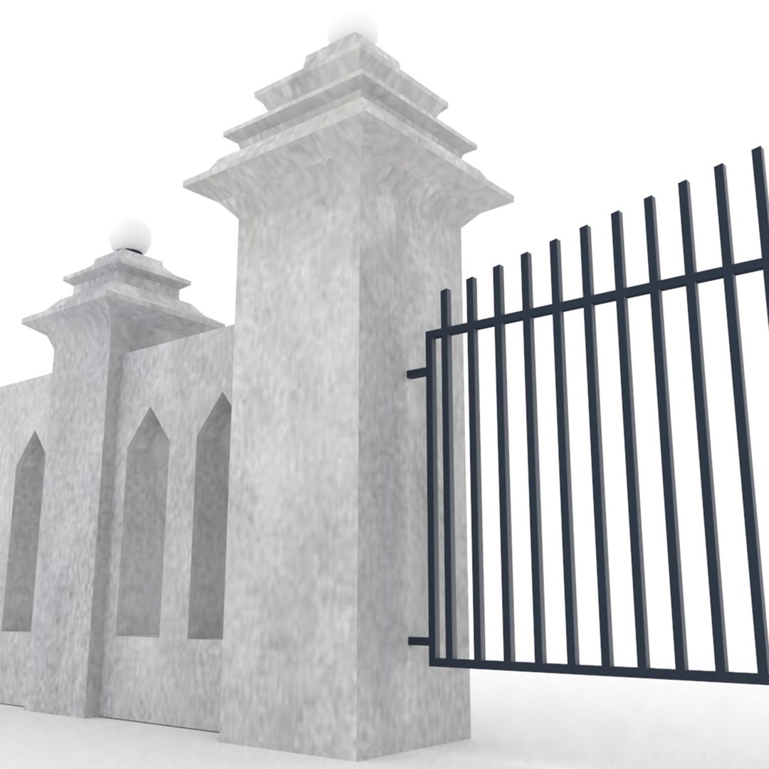 Elegant Temple-Inspired Gate Fence Low Poly 3D Model Model - TurboSquid ...