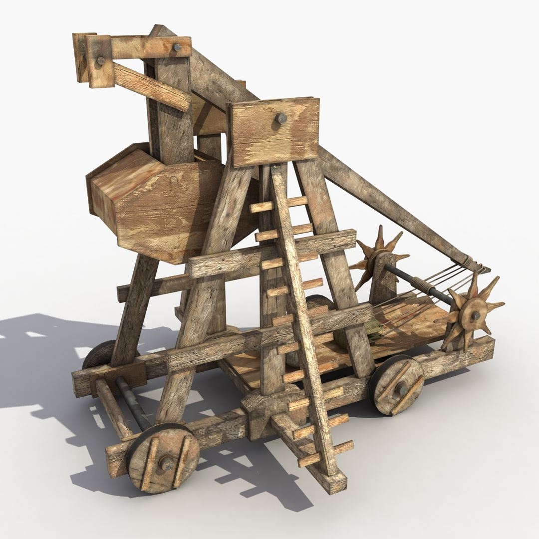 3dsmax old wooden trebuchet
