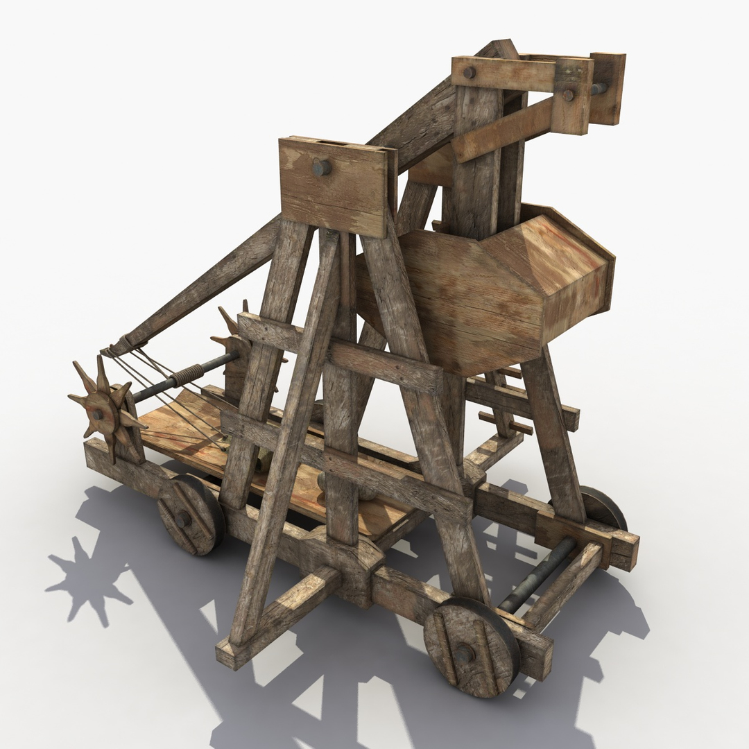 3dsmax old wooden trebuchet