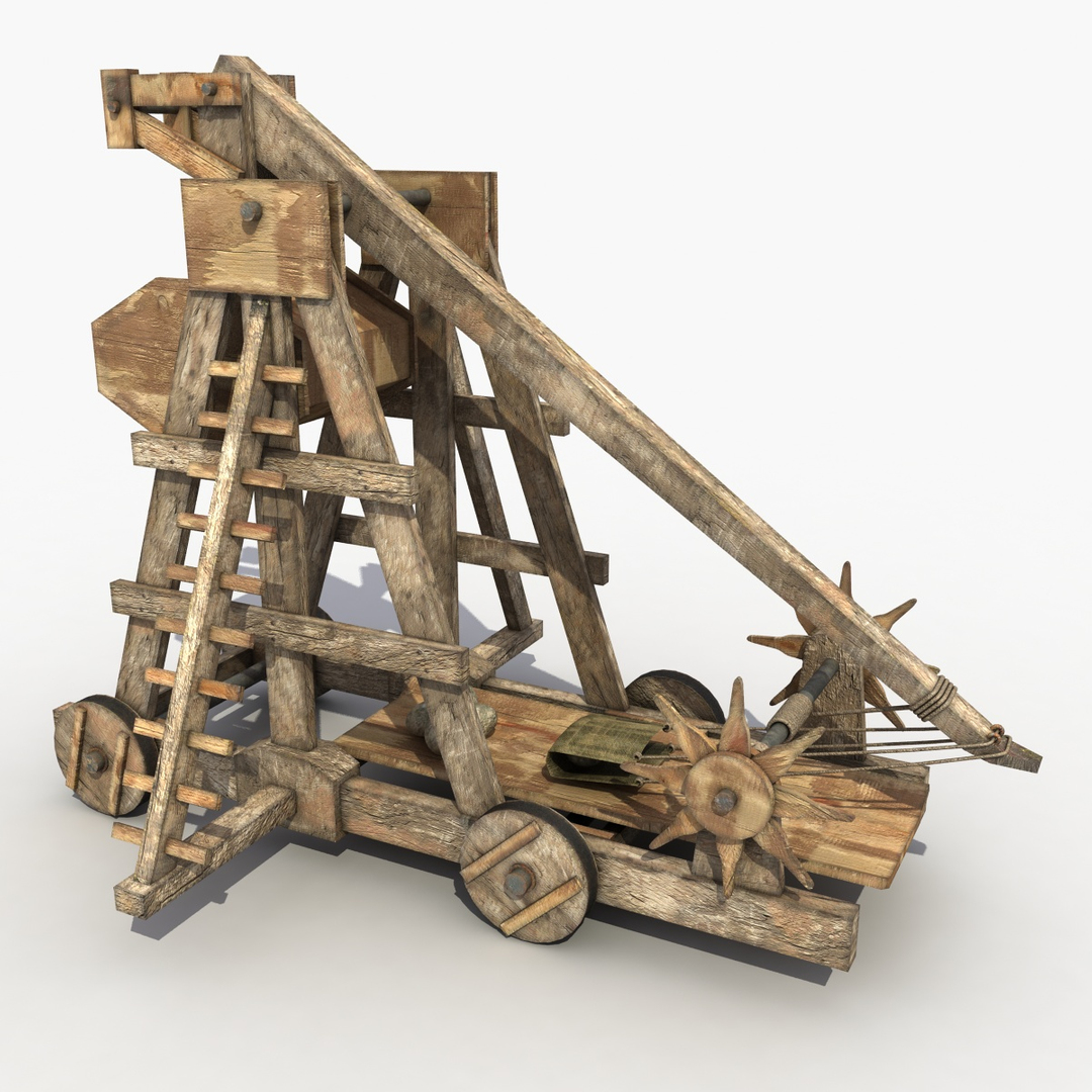 3dsmax old wooden trebuchet
