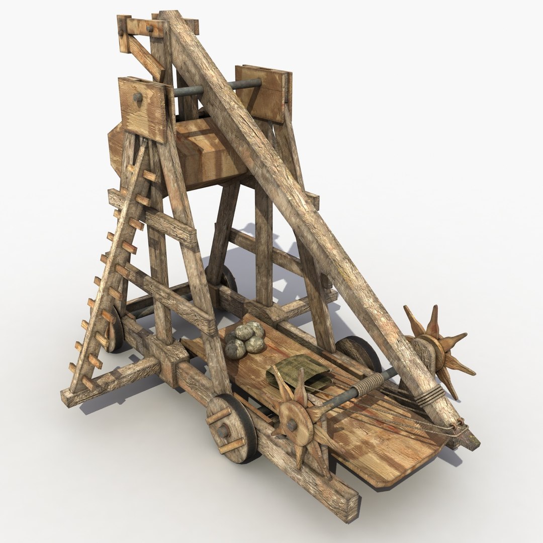 3dsmax old wooden trebuchet