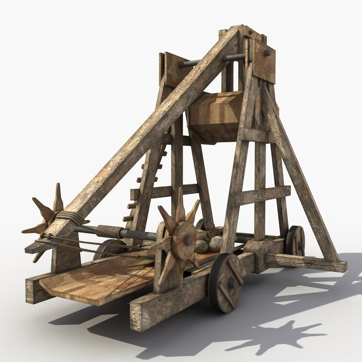 3dsmax old wooden trebuchet