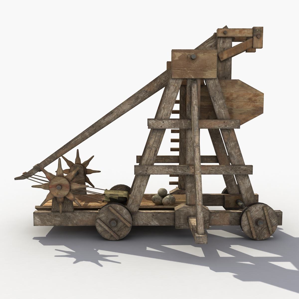3dsmax old wooden trebuchet