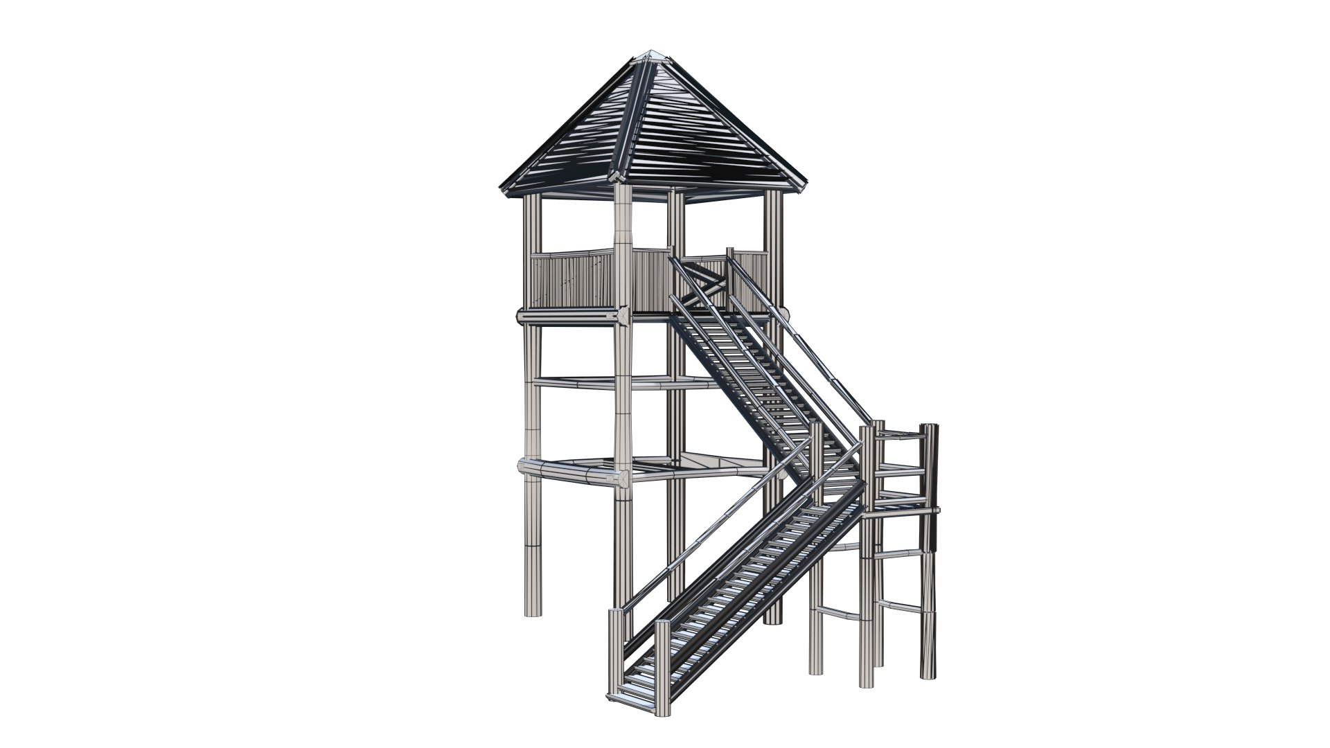 Low Poly Wooden Rustic Lookout 3D Model 3D Model - TurboSquid 2300218