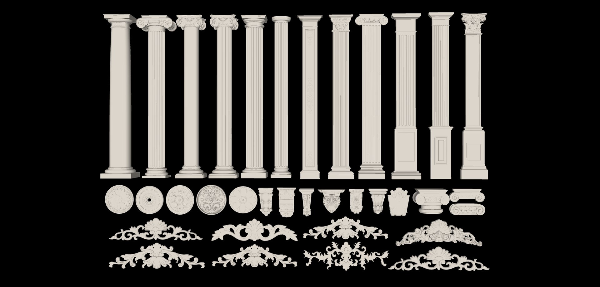 European Roman Column Carving Column Carving6 3D Model - TurboSquid 2016154