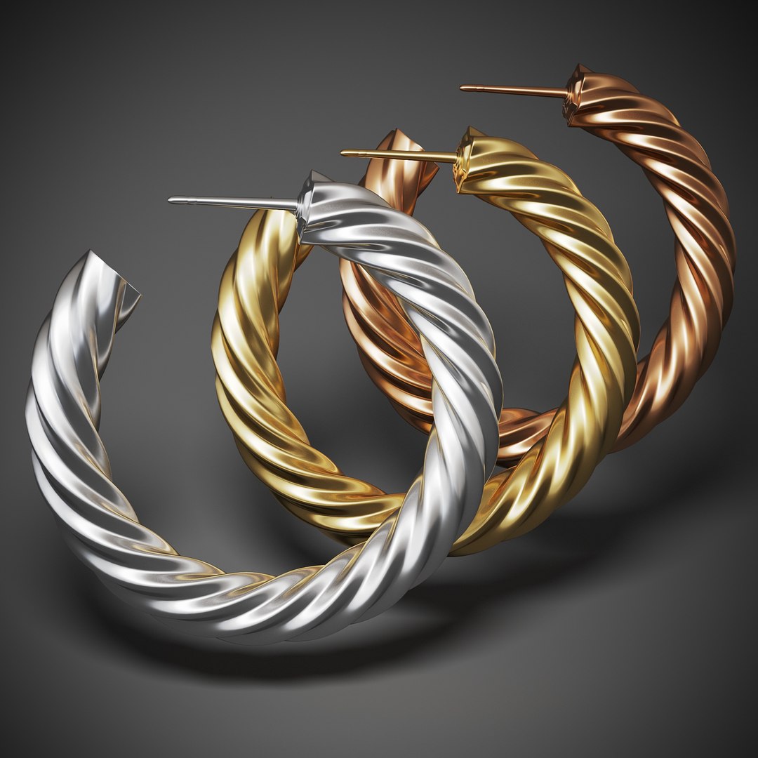 Hoop Earrings 3D Model - TurboSquid 1930175