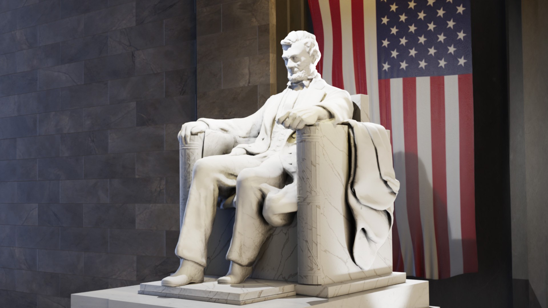3D Abraham Lincoln Memorial Low Poly - TurboSquid 1984215