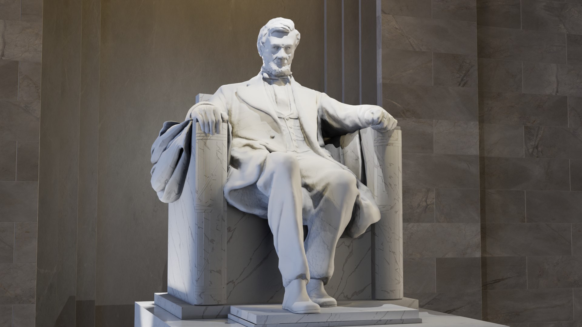 3D Abraham Lincoln Memorial Low Poly - TurboSquid 1984215