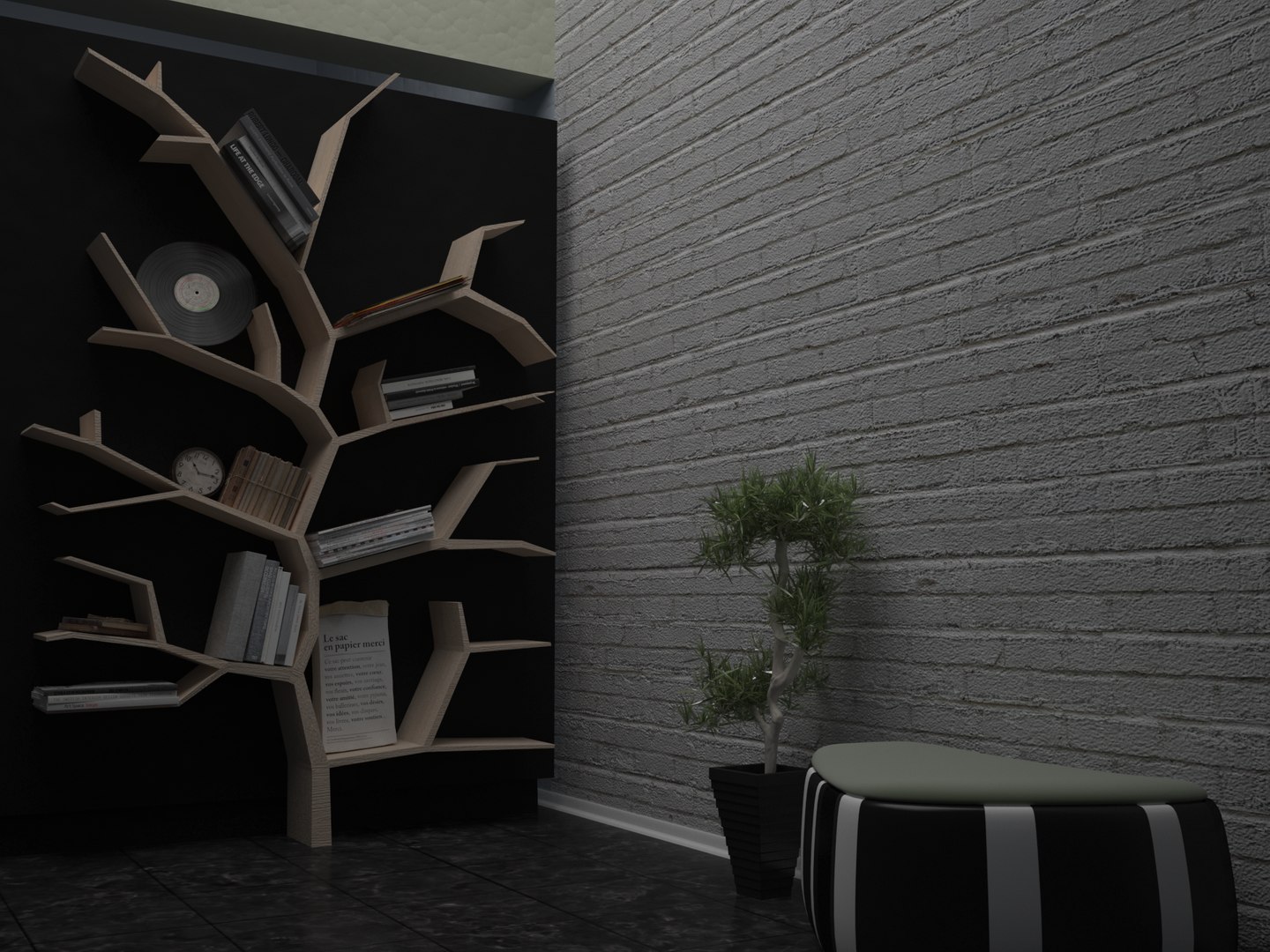3D Tree Shaped Bookshelf Shelf Model - TurboSquid 1656885