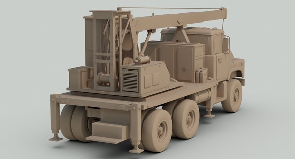 mack dm 600 crane truck 3d model