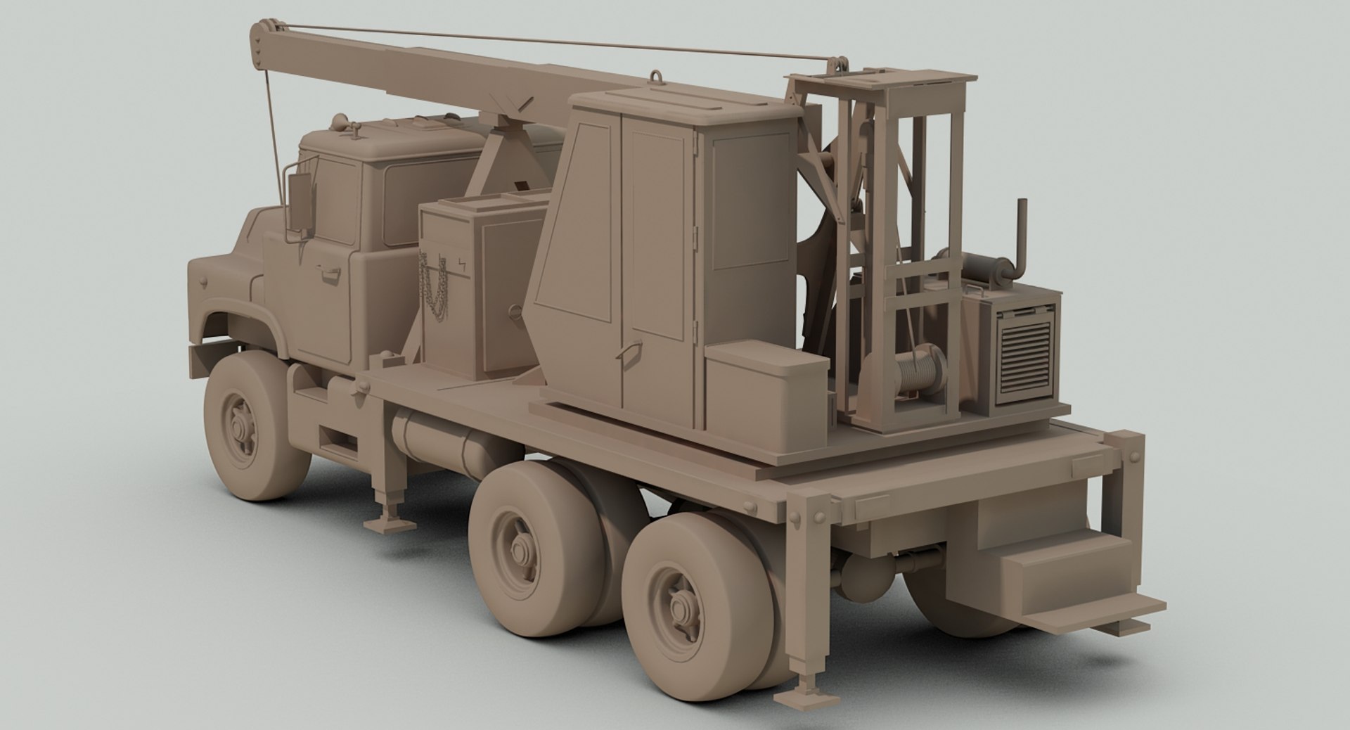Mack Dm 600 Crane Truck 3d Model