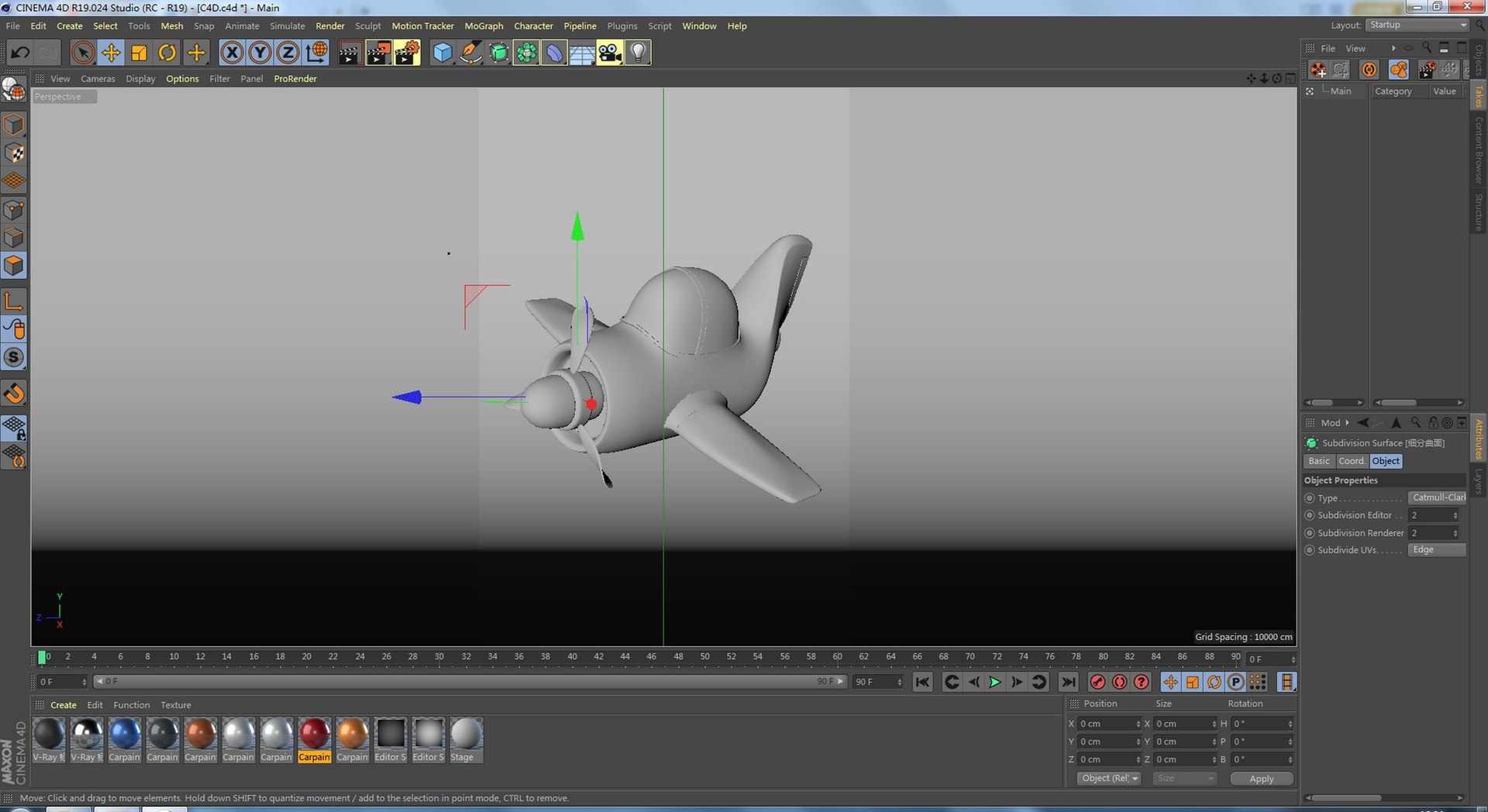 C4D Cartoon Red Propeller 3D - TurboSquid 2101847