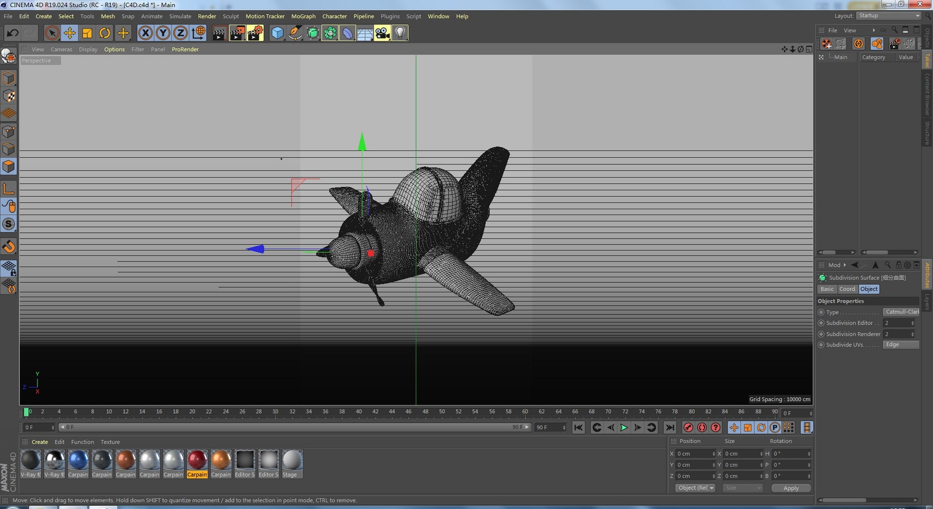 C4D Cartoon Red Propeller 3D - TurboSquid 2101847