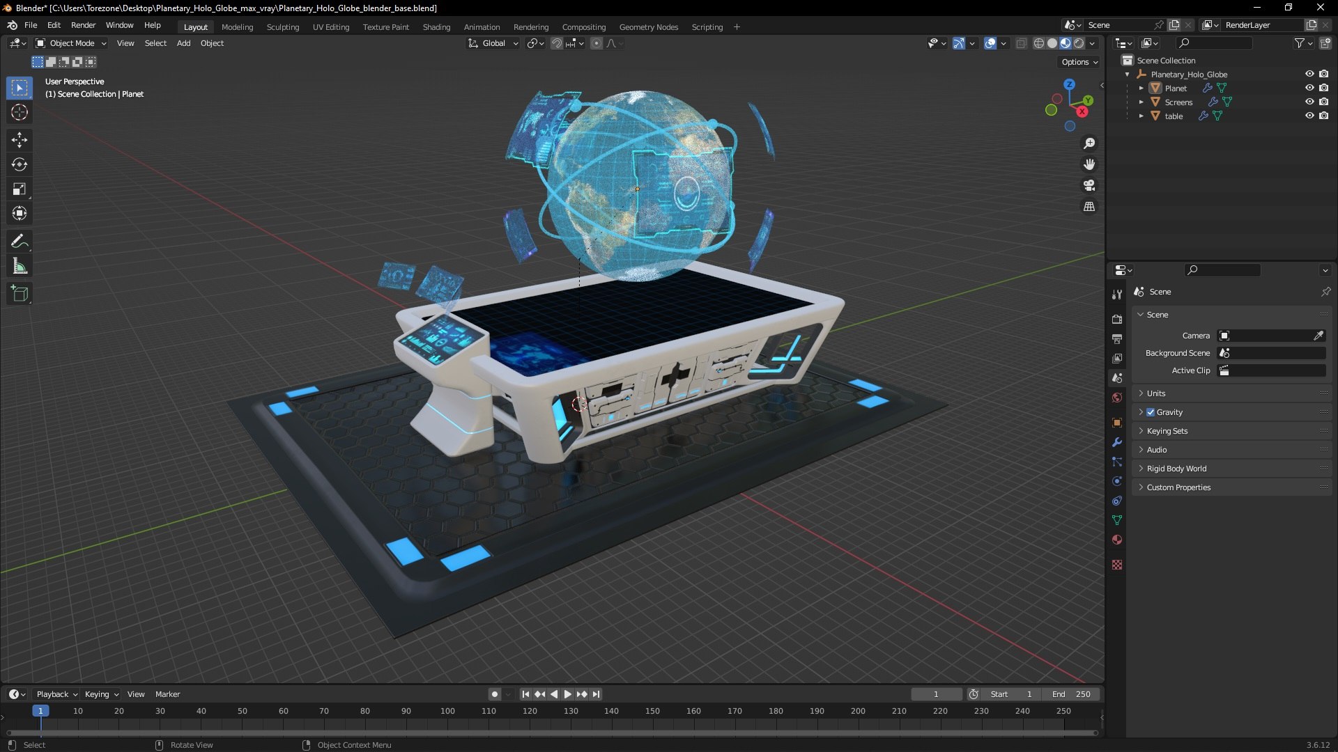 Planetary Holo Globe 3D Model - TurboSquid 2292240