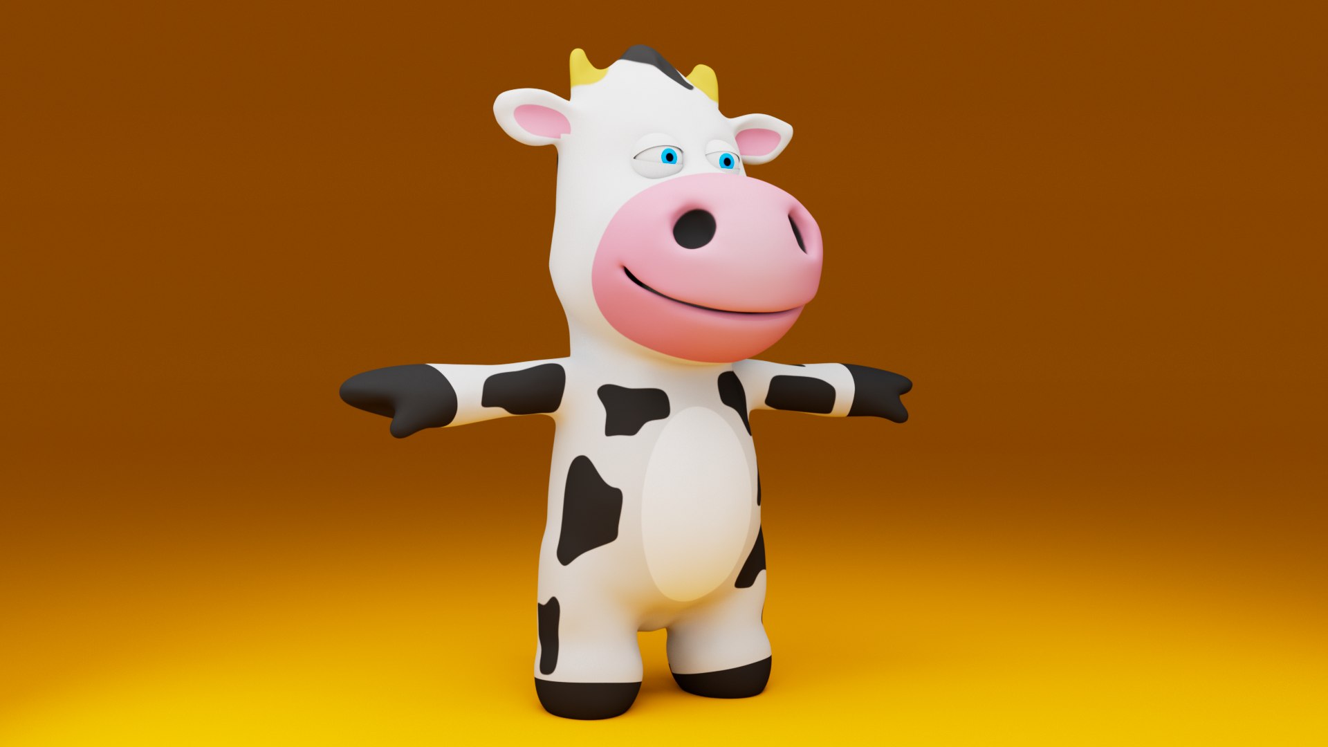 3D Model Stylized Cartoon Cow Add Farm Yard Touch To Your Projects 3D ...