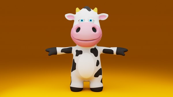 modelo 3d Vaca de dibujos animados estilizados Agregue un toque de ...