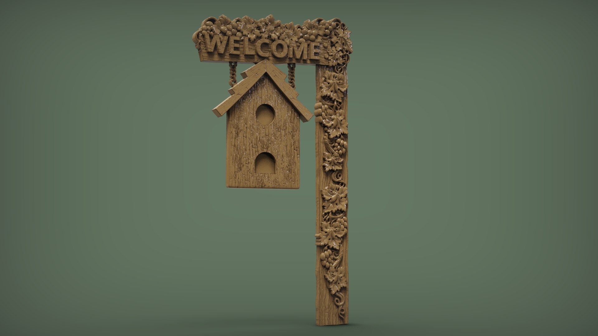 modelo 3d Welcome sign board with bunch of grapes - TurboSquid 2100823