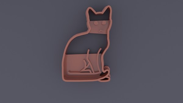 modelo 3d cortador de galletas de gato - TurboSquid 2175377