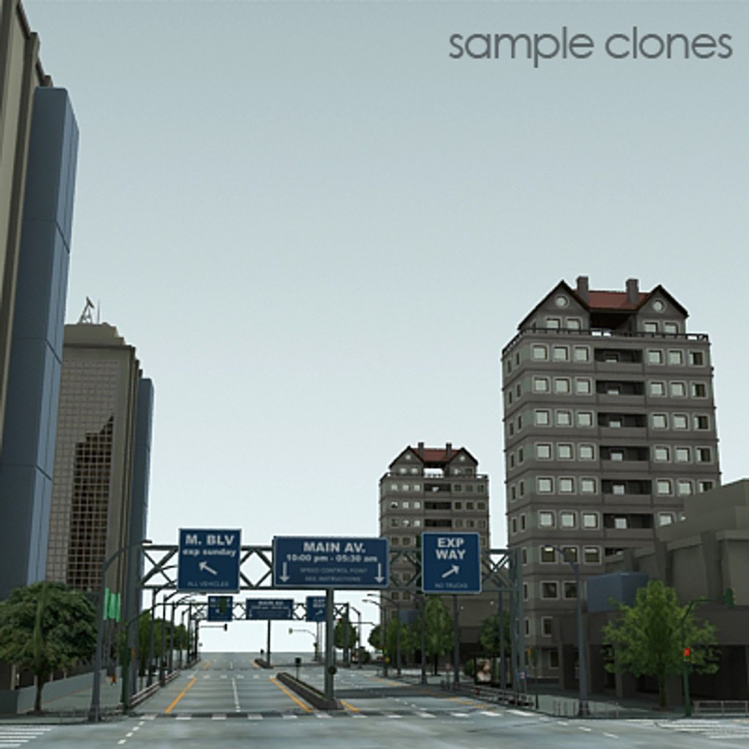 3d model definition city block