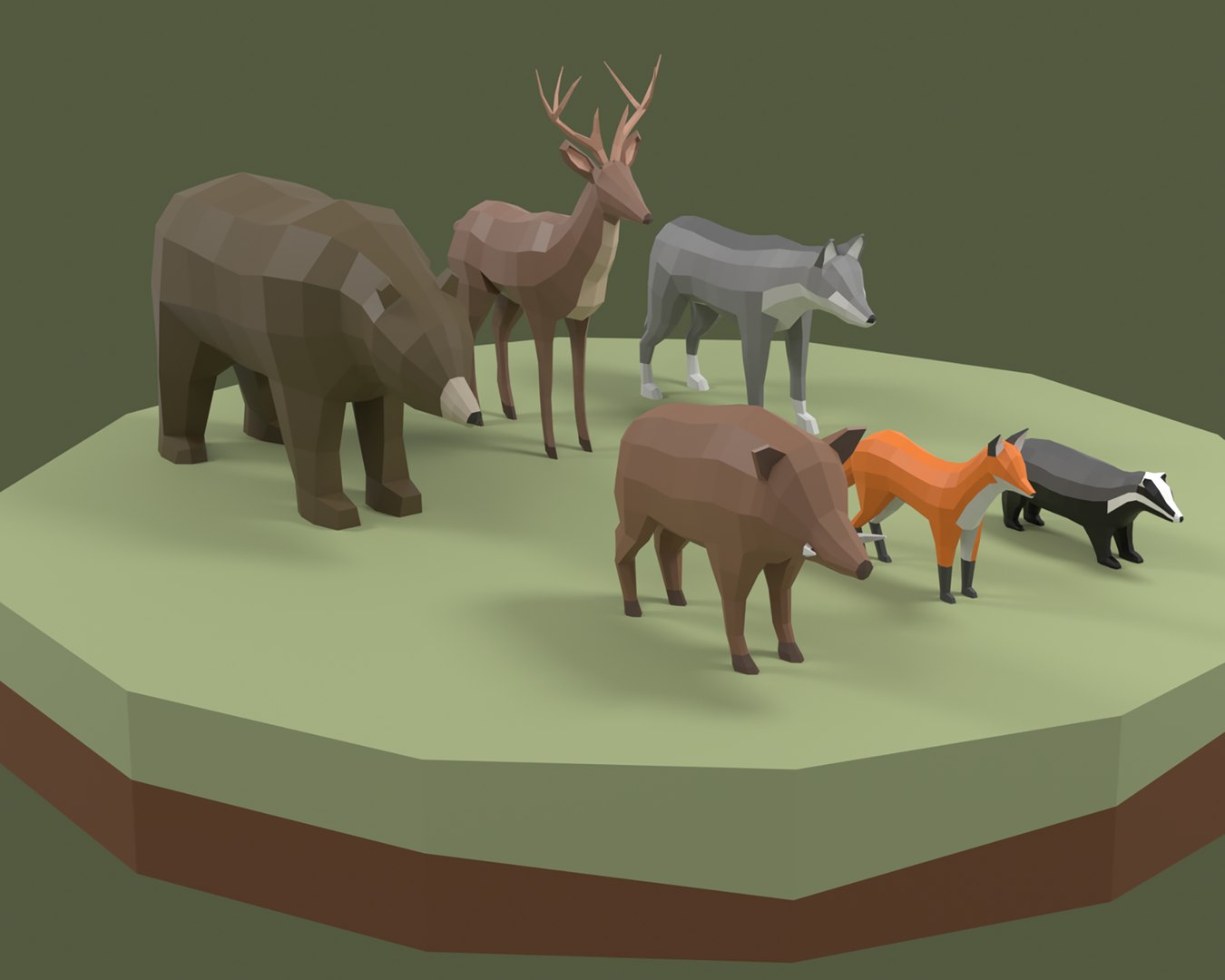 Lowpoly Stylized Forest Animals Pack Model - TurboSquid 2070840