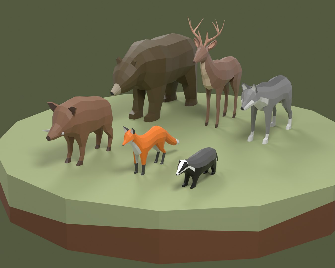 Lowpoly Stylized Forest Animals Pack Model - TurboSquid 2070840