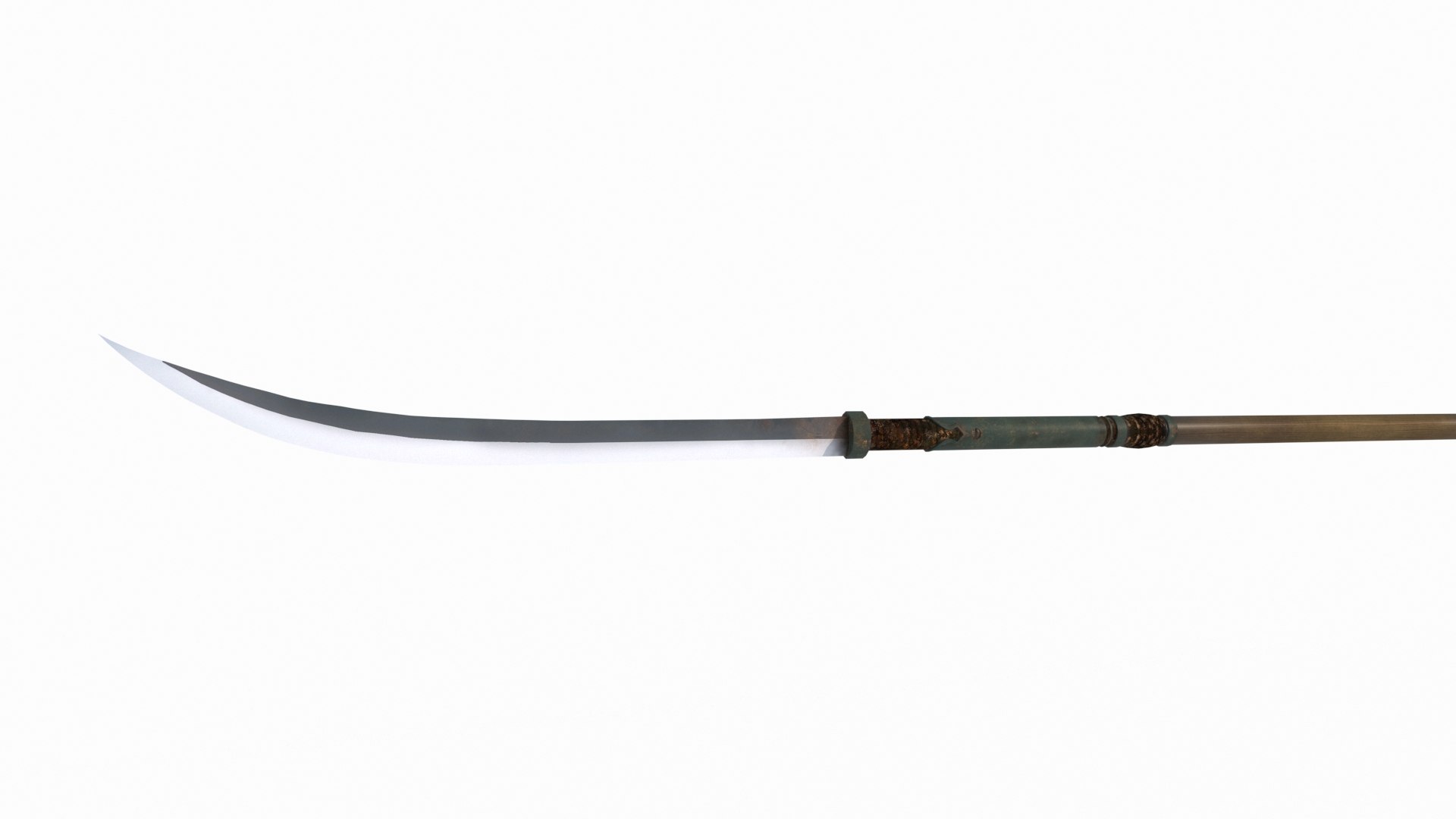 3D Model Asian Ancient Cold Weapon Long Handled Knife - TurboSquid 2401420