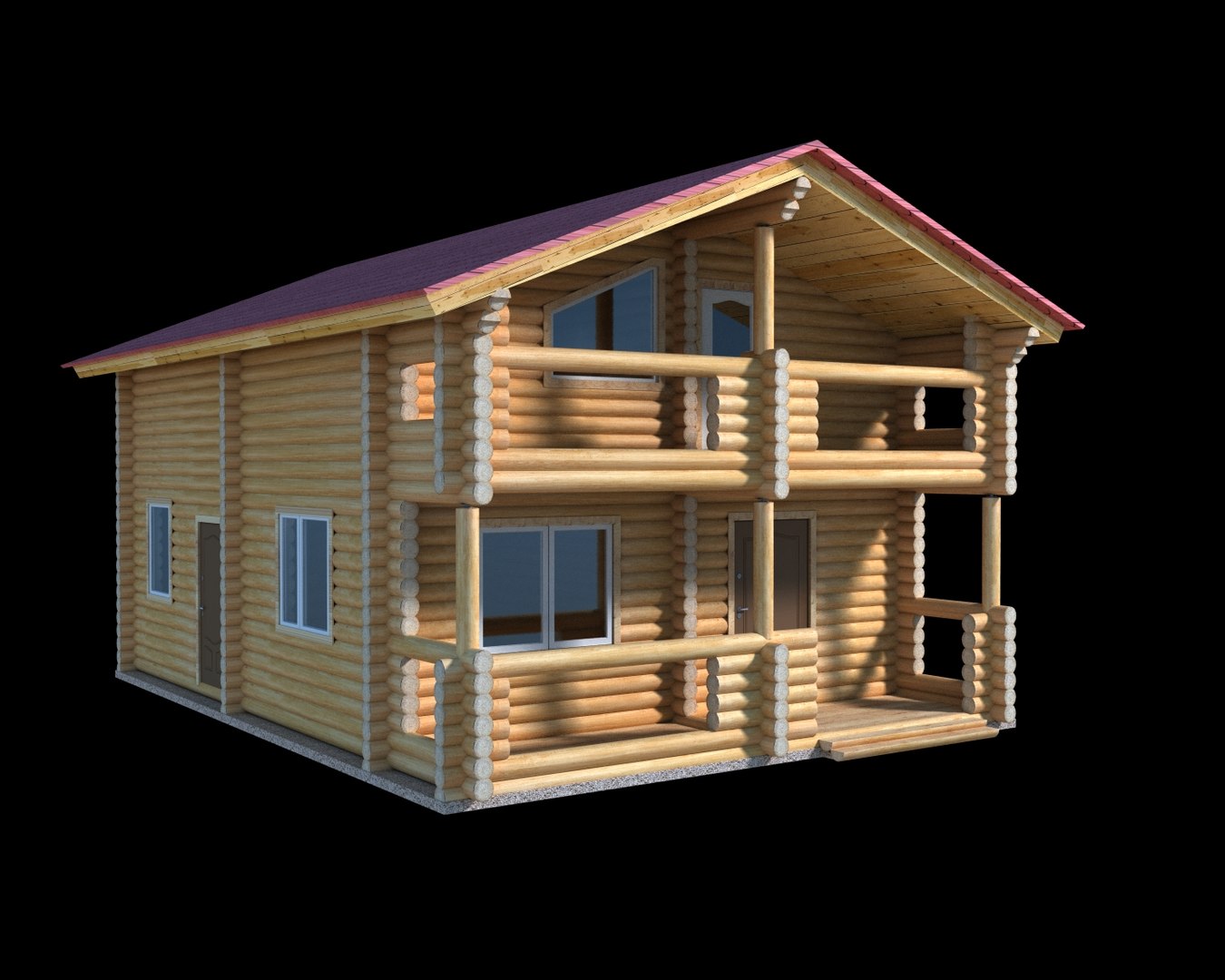 Maya Log Wooden House