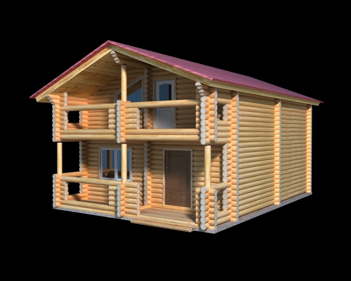 Maya Log Wooden House