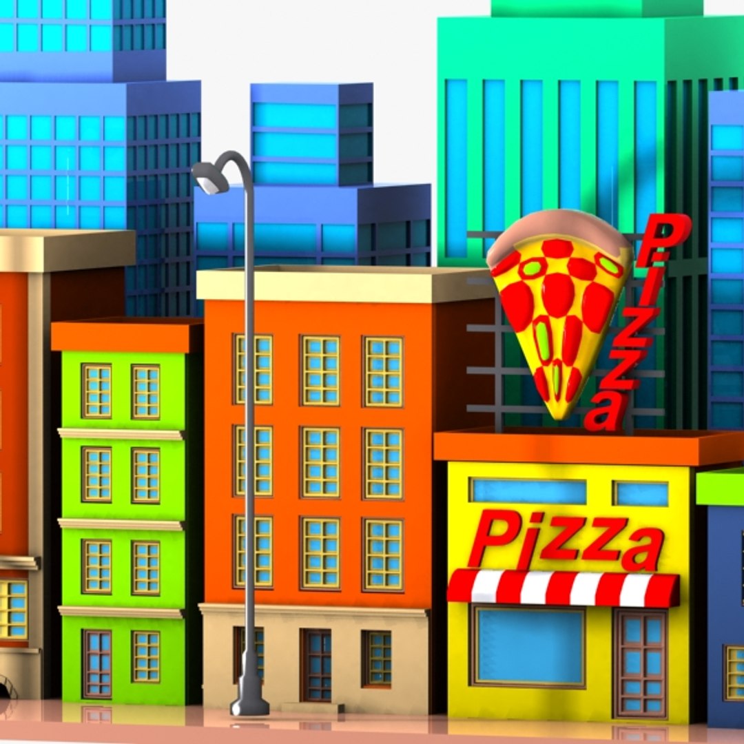 3ds cartoon city street