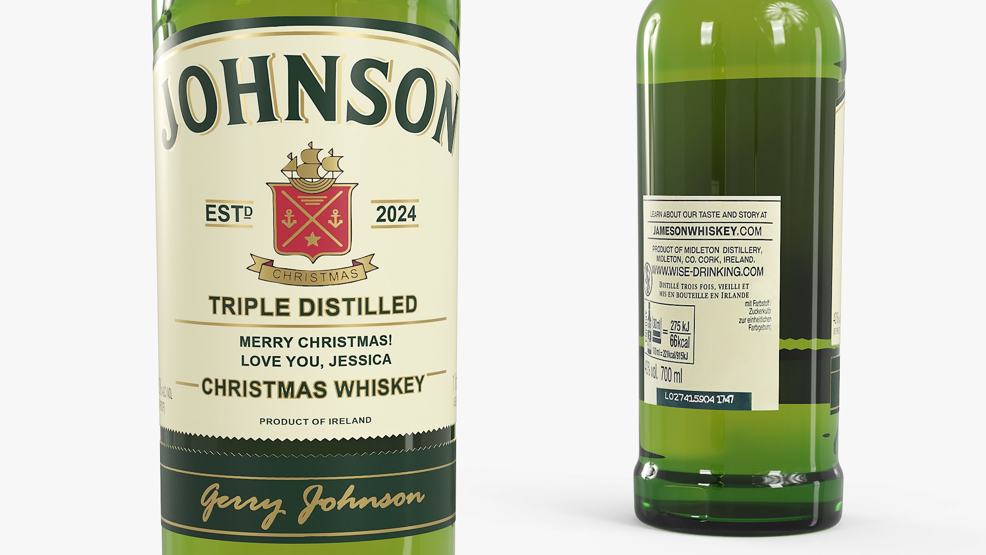 Johnson Triple Distilled Christmas Whiskey 3D Model - TurboSquid 2518378