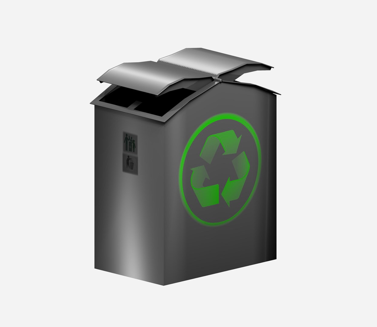 Metal Box Type Metal Dust Bin Model - TurboSquid 2130526