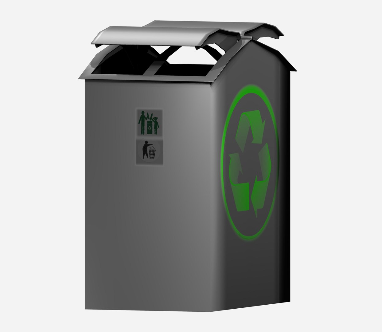 Metal Box Type Metal Dust Bin Model - TurboSquid 2130526