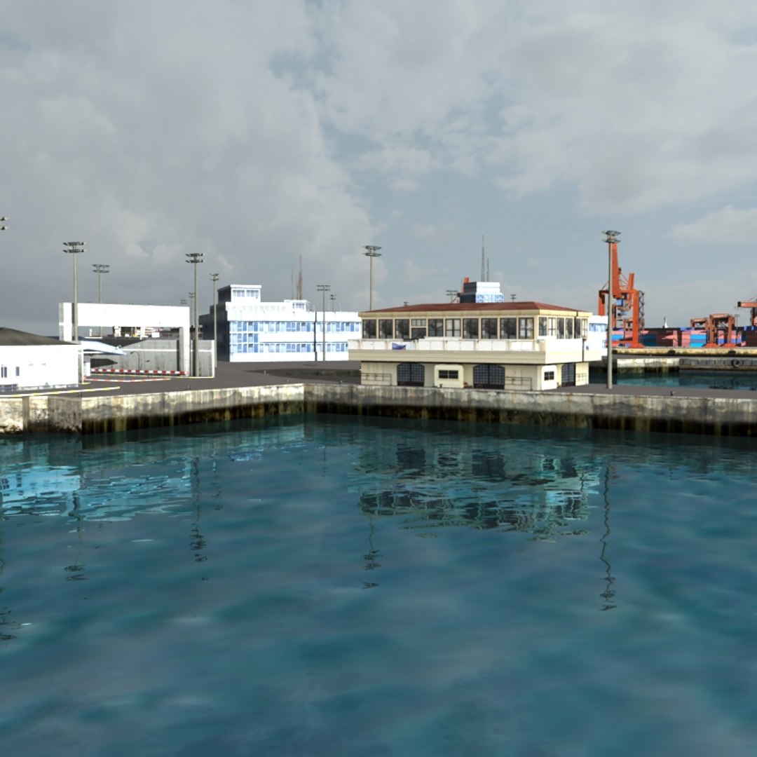 3d model uss harbour seaport port