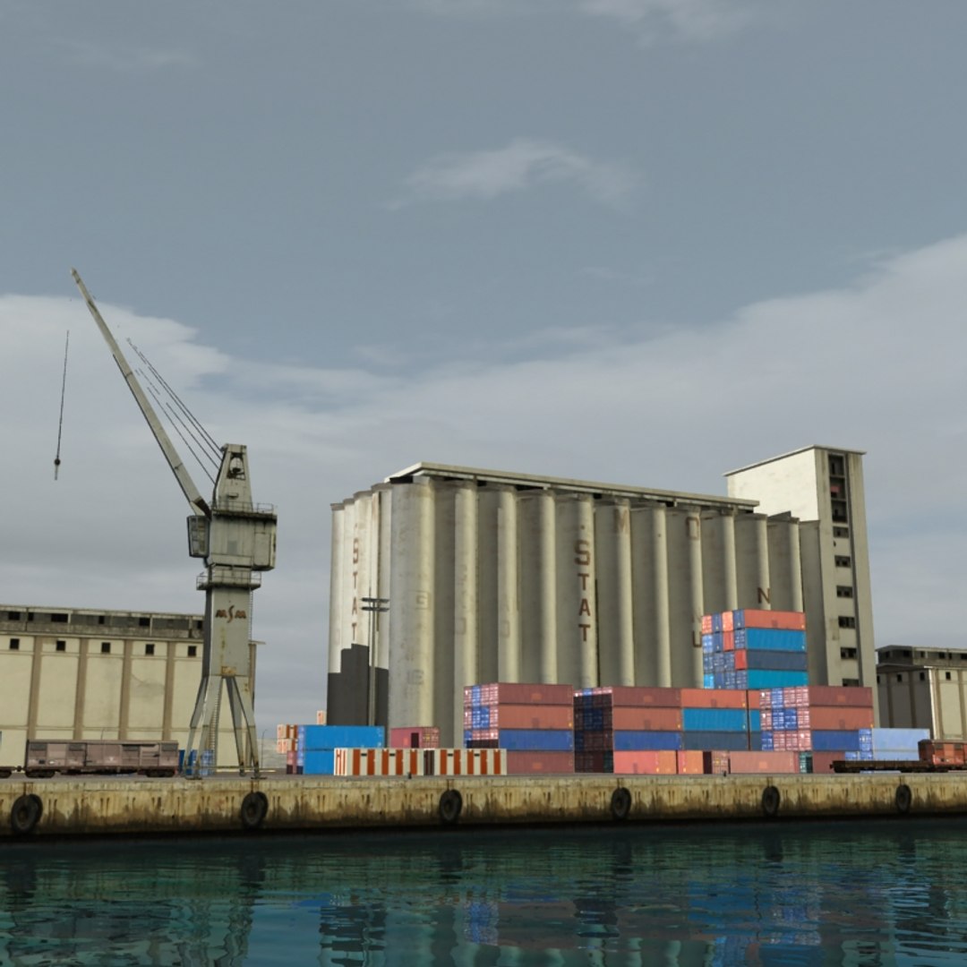 3d model uss harbour seaport port