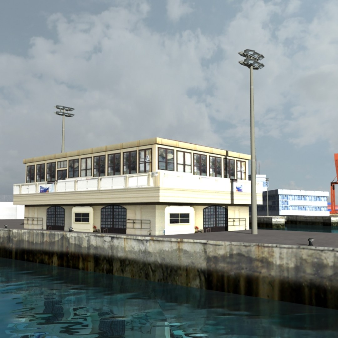 3d model uss harbour seaport port