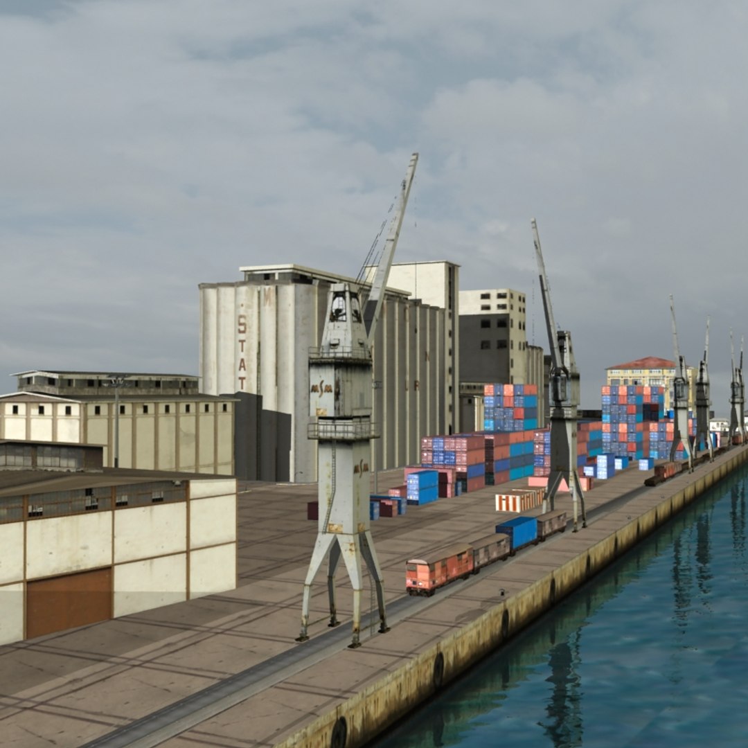3d model uss harbour seaport port