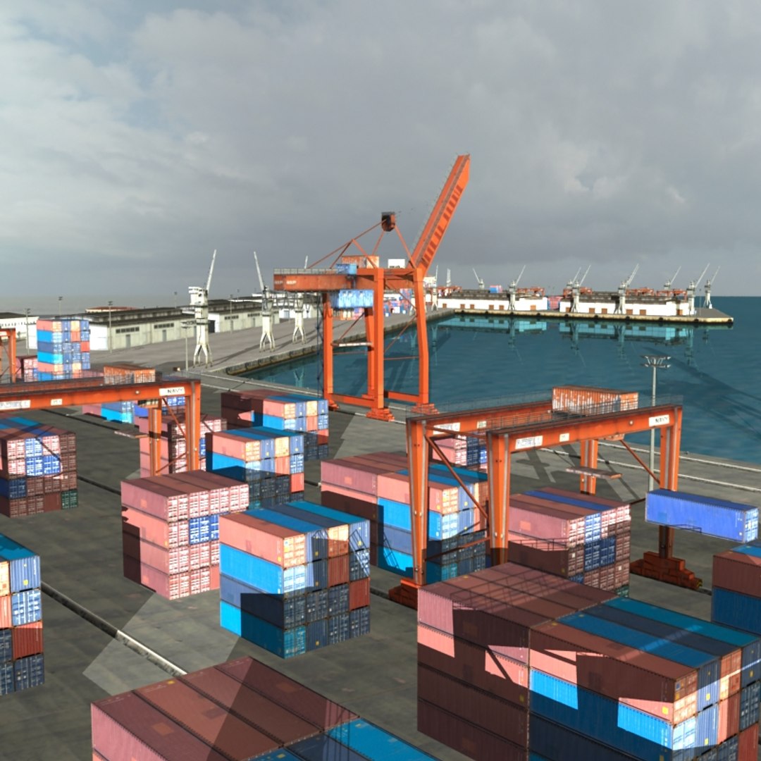 3d model uss harbour seaport port