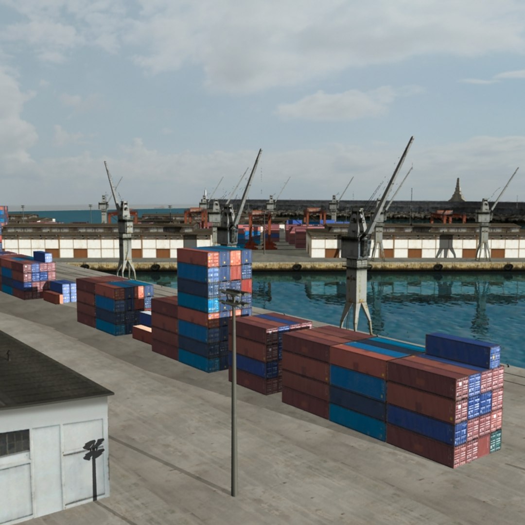 3d model uss harbour seaport port