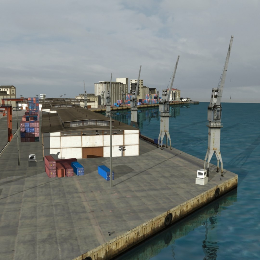 3d model uss harbour seaport port